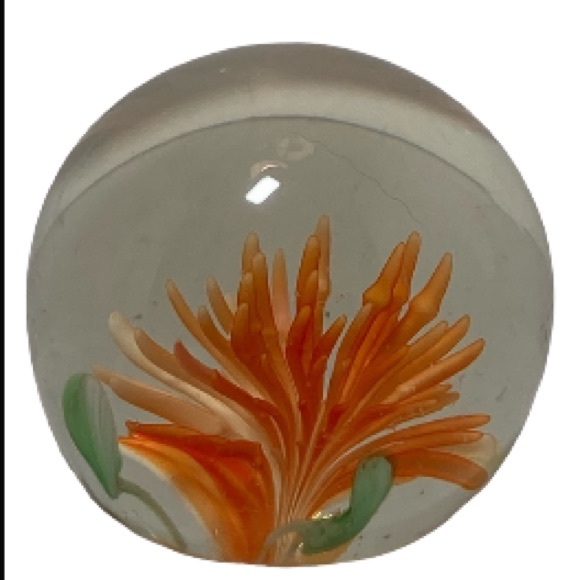 Vintage | Accents | Vintage Flower Paperweight Dahlia Chrysanthemum ...